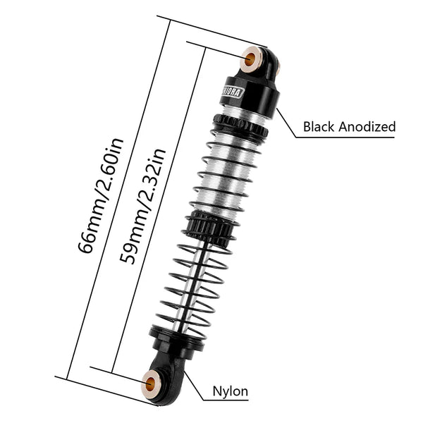 INJORA 59mm Long Threaded Oil Shocks for 1/18 TRX4M – Mofo Rc