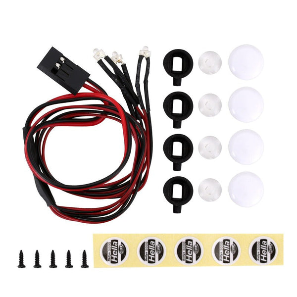 INJORA | HELLA IPF Sticker LED Lights Round Headlights for Axial SCX24 ...