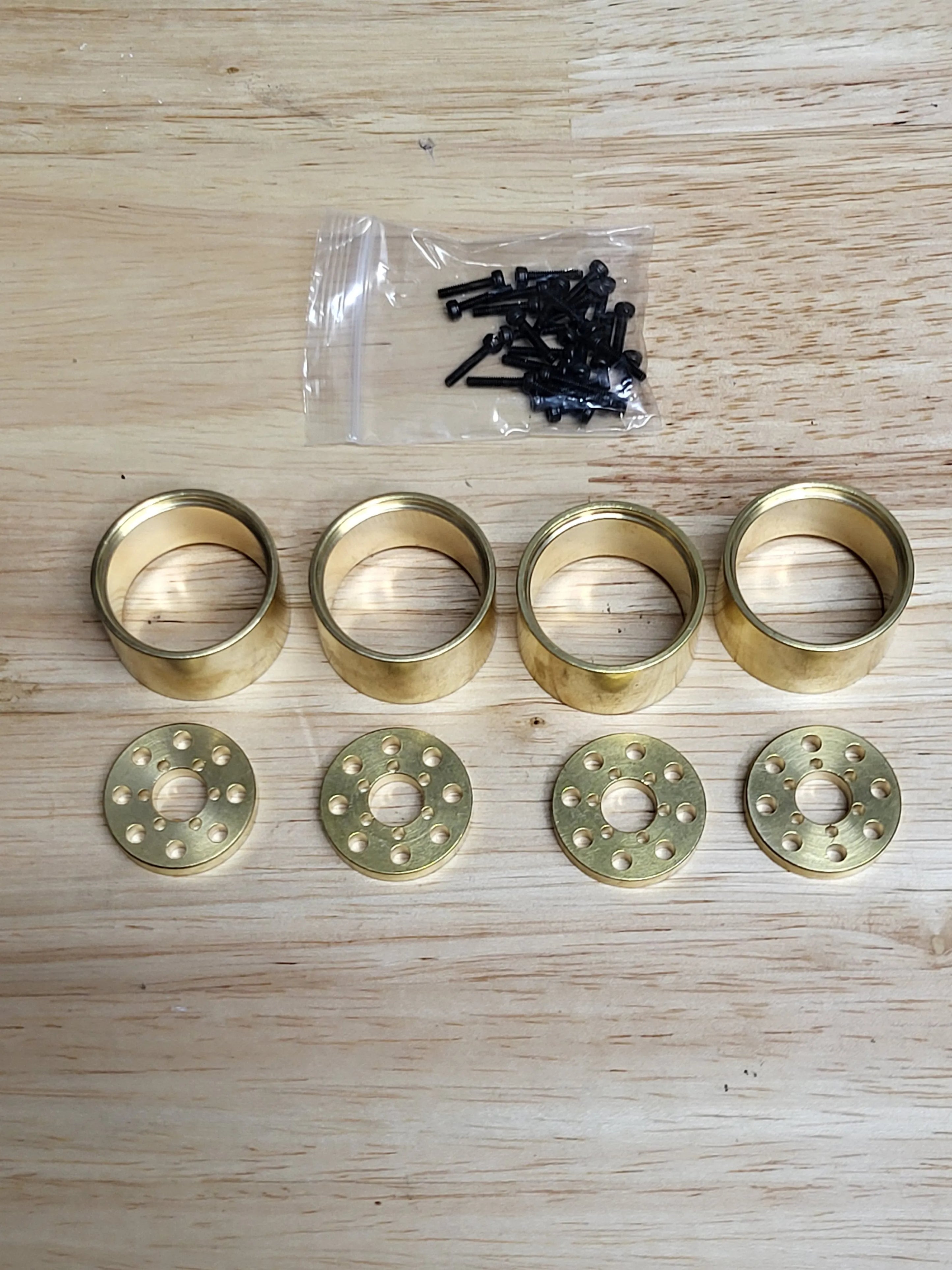 Island style wheel spacers and rings For UPW and DDP wheels, brass or ...