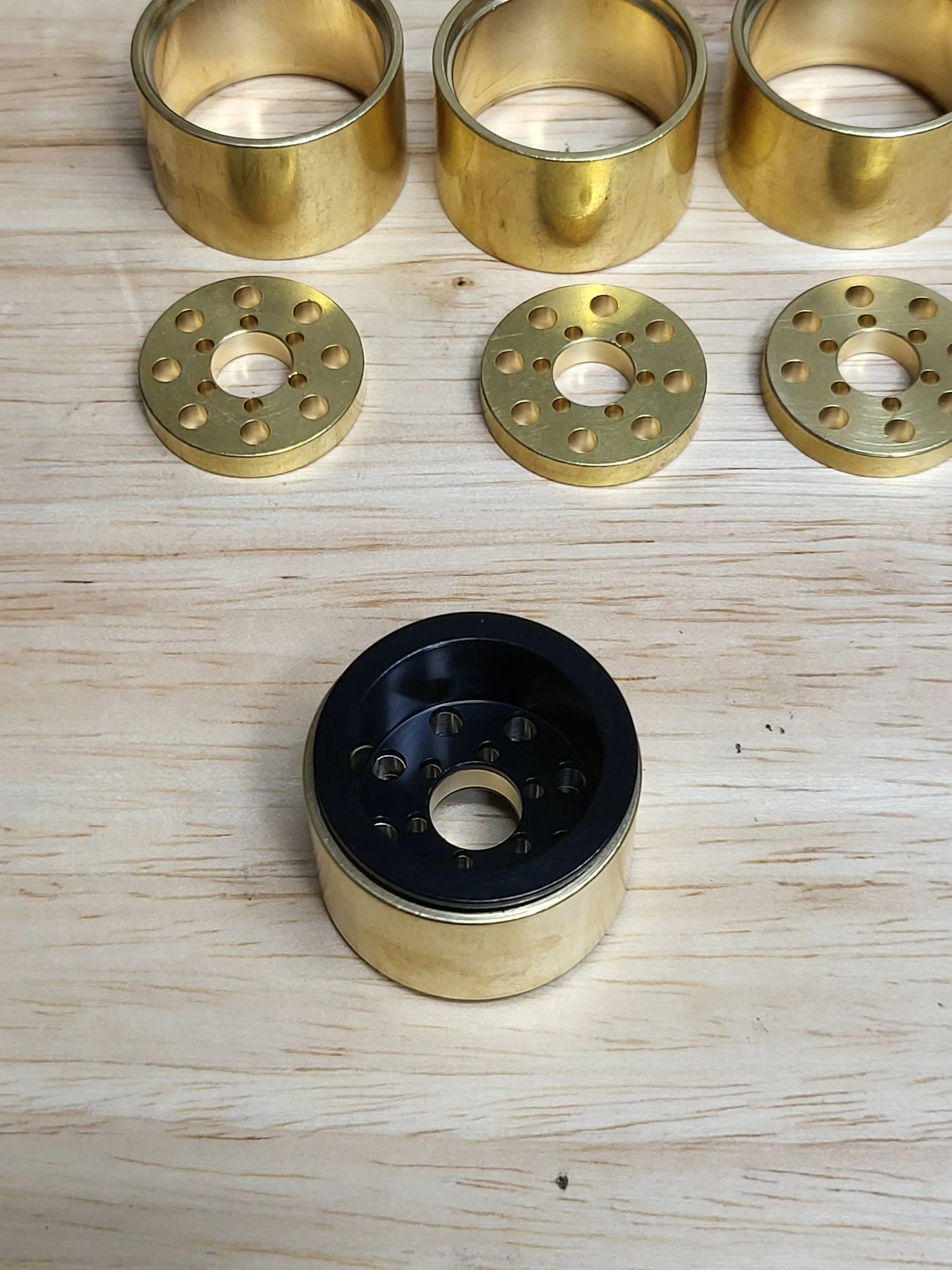 Island style wheel spacers and rings For UPW and DDP wheels, brass or ...